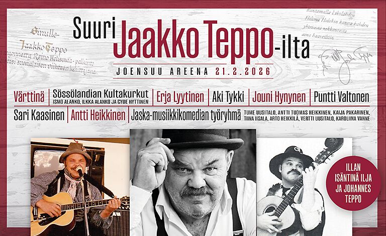 Suuri Jaakko Teppo -ilta | Osta lippu helposti | Tiketti